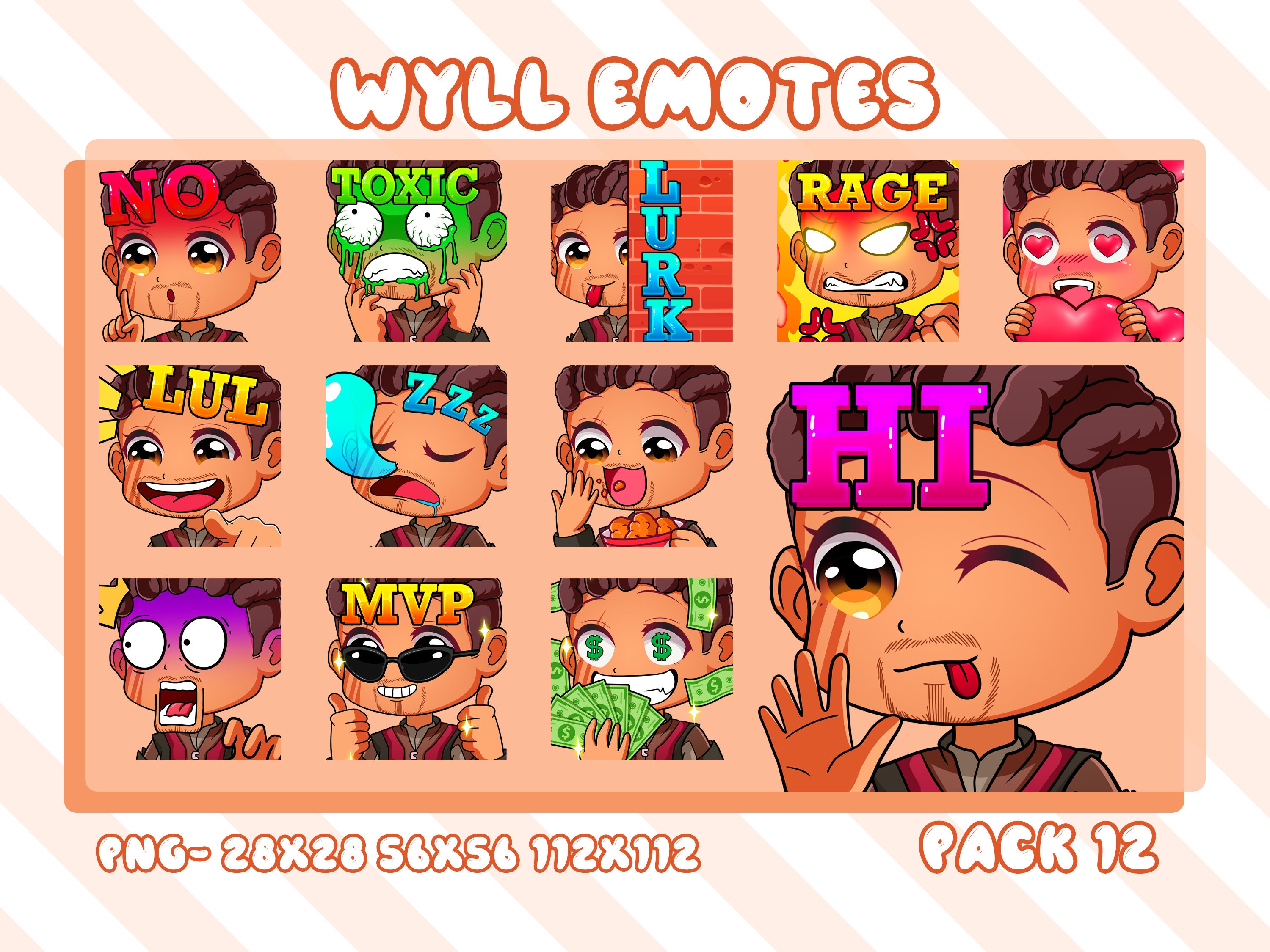 12x Wyll Baldur's Gate 3 Twitch Static Emotes Pack, Twitch Wyll Emotes ...