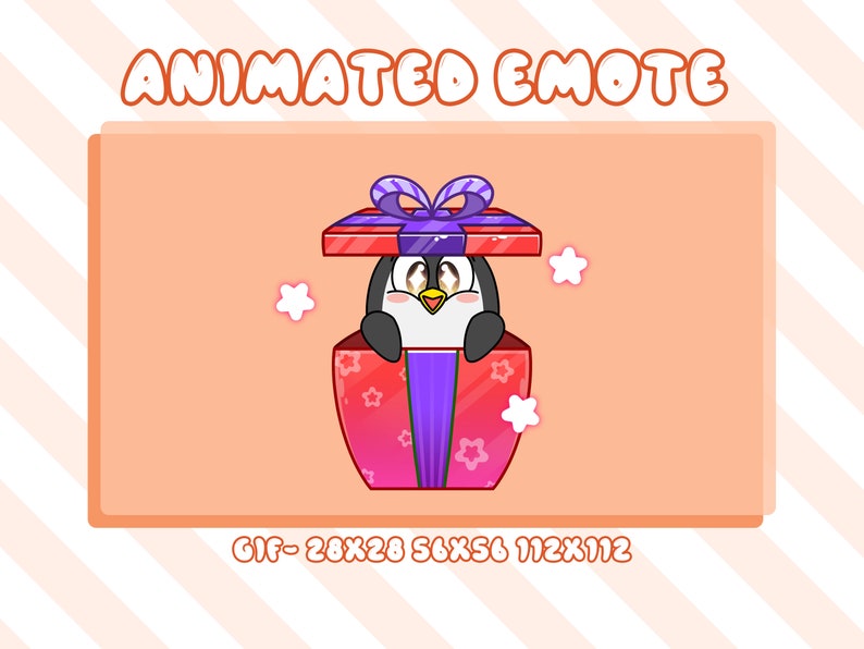 Gift Penguin Animated Twitch Emote, Gift Penguin Animated Twitch ...