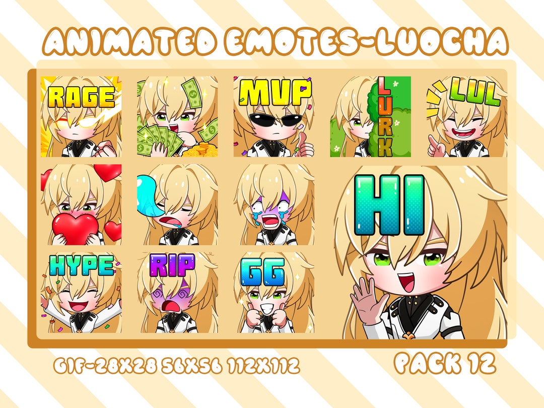 12x Luocha Honkai Star Rail Twitch Animated Emotes Pack, Twitch Luocha ...