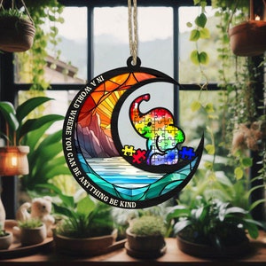 Be Kind Autism Elephant Window Hangings,special Education Gift,autism ...