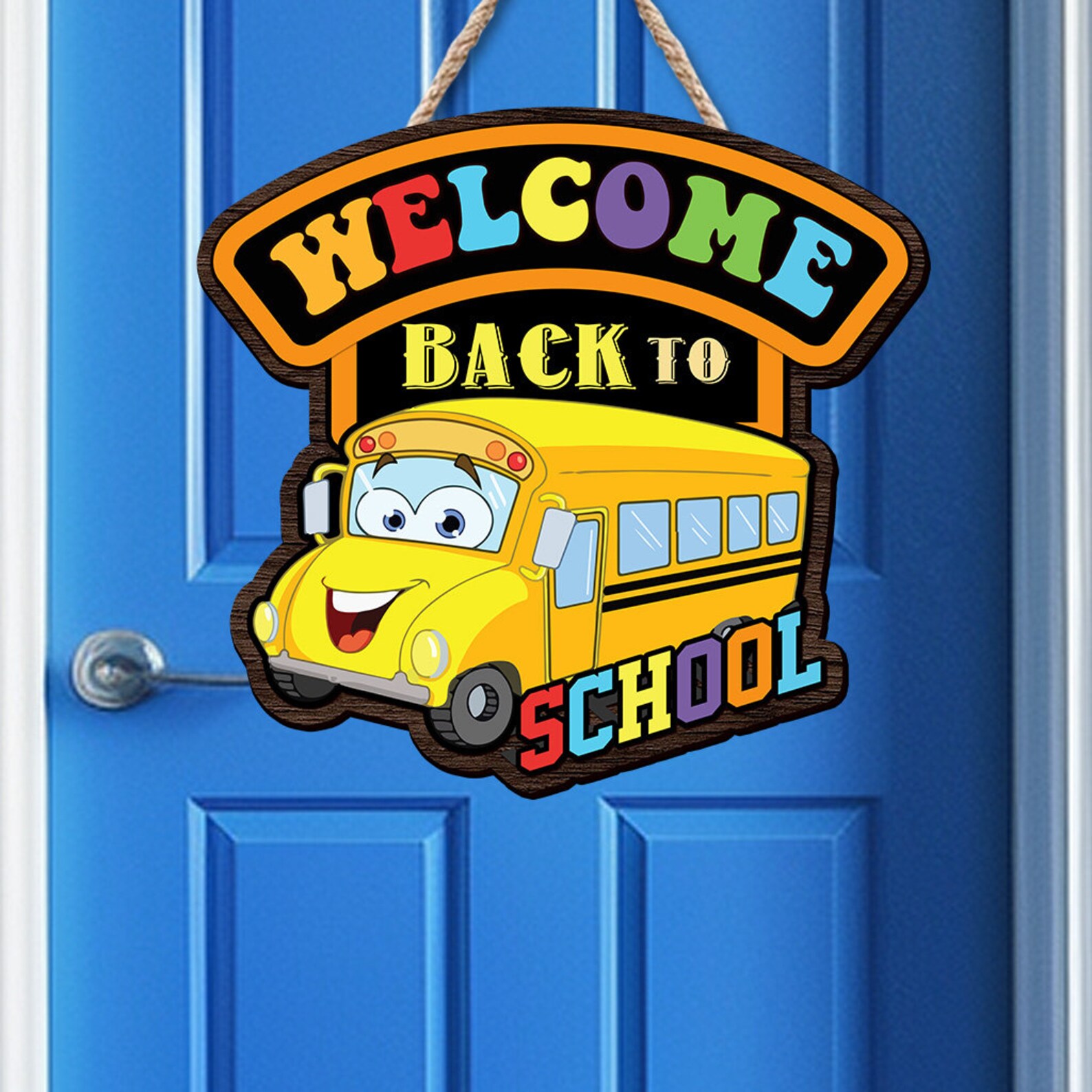 Welcome Back to School Door Hanger, 1st Day of School Sign, First Day ...