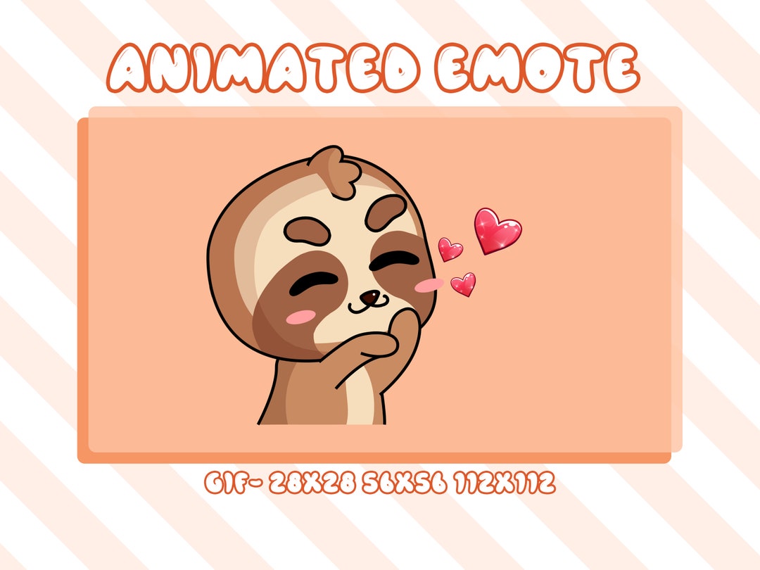 Cute Love Kiss Sloth Animated Twitch Emote, Animated Sloth Kiss Twitch ...