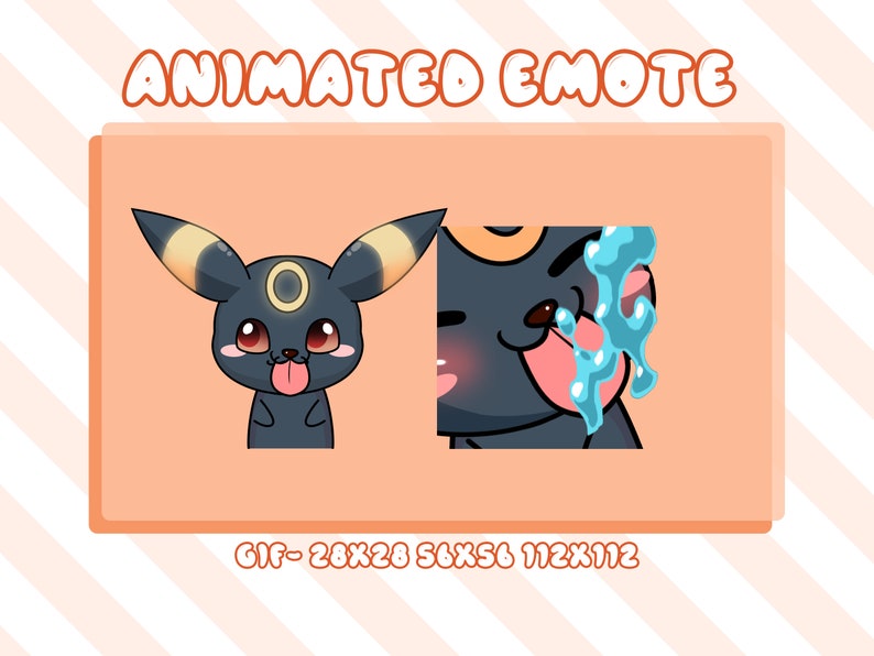 Cute Lick Kiss Umbreon Animated Twitch Emote, Animated Umbreon Lick ...