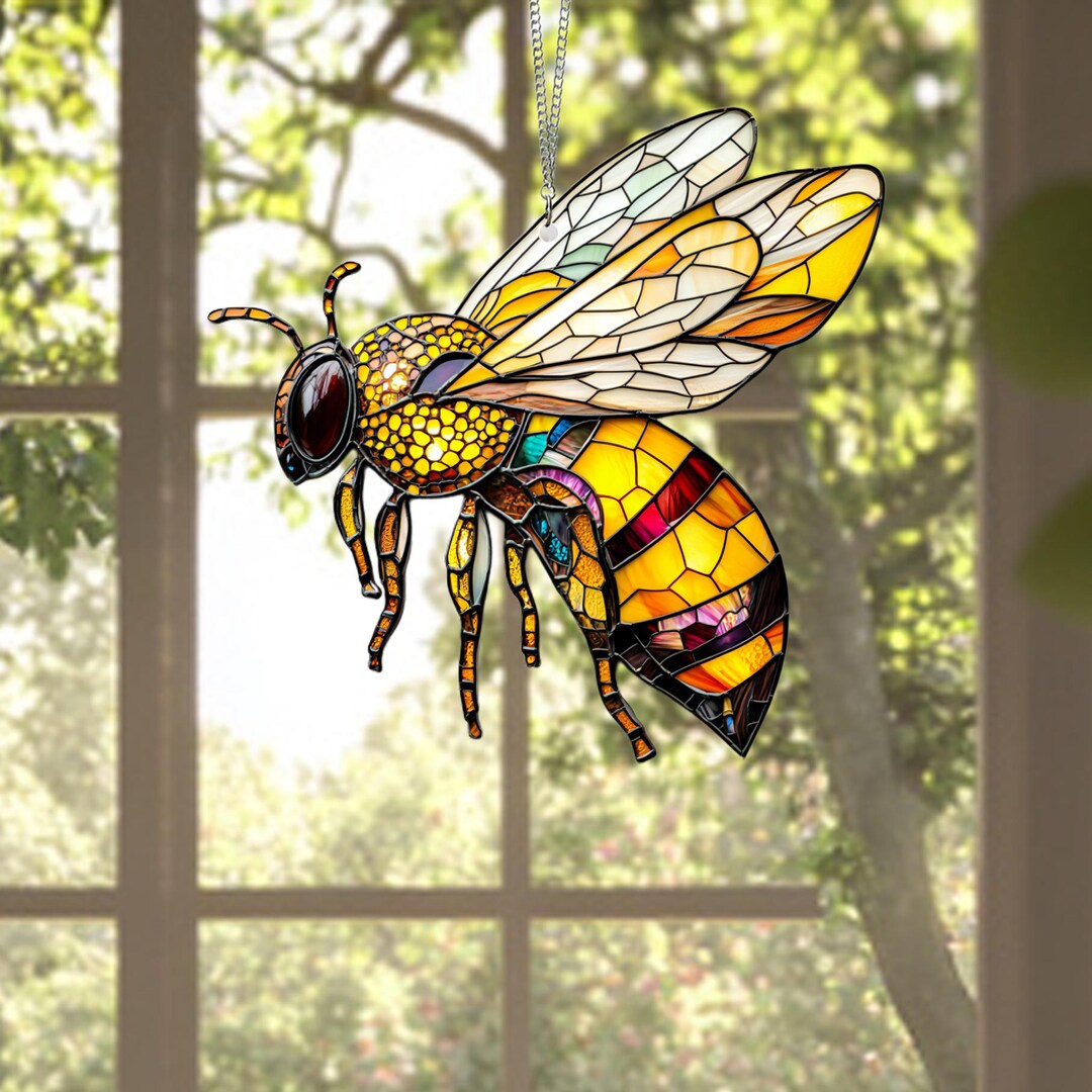 Honey Bee ACRYLIC Window Hanging, Bee Window Decor, Gift for Bee Lovers ...