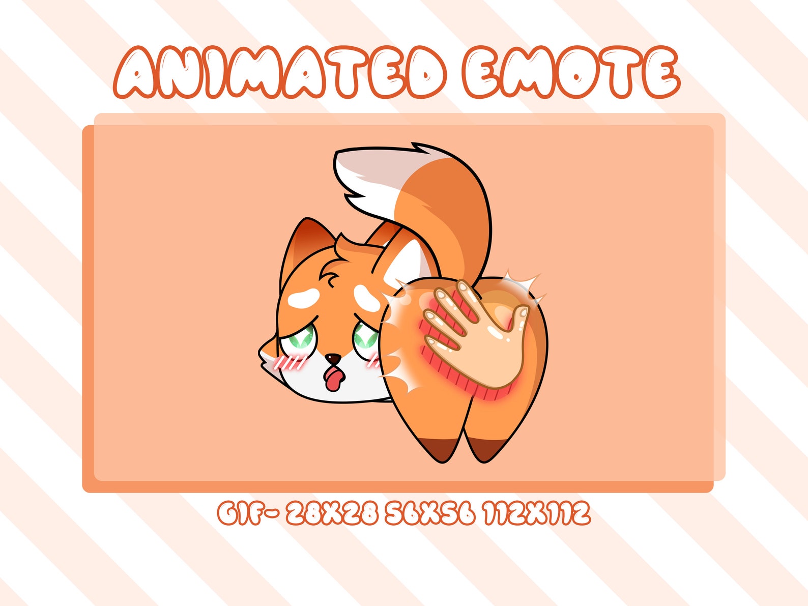Ahegao Emote Slap Fox Heart Butt Ahegao Animated Twitch Emote Funny Fox Animated Twitch