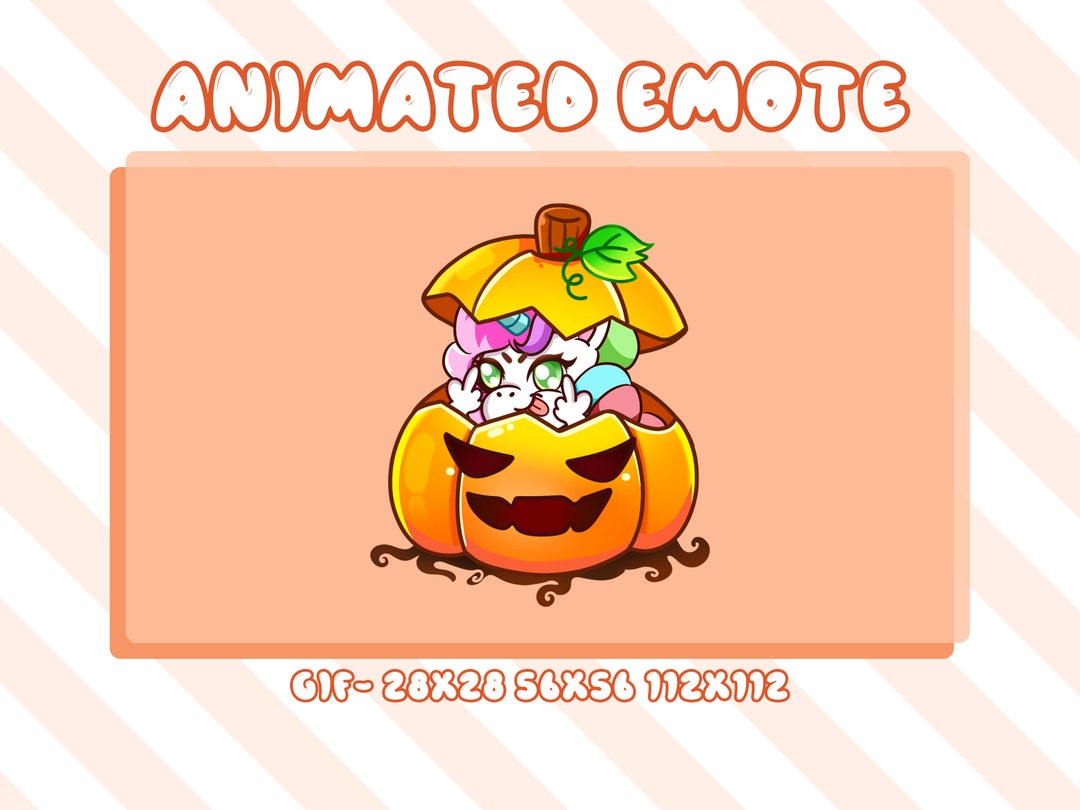 Halloween Middle Finger Unicorn Animated Emote, Animated Pumpkin ...