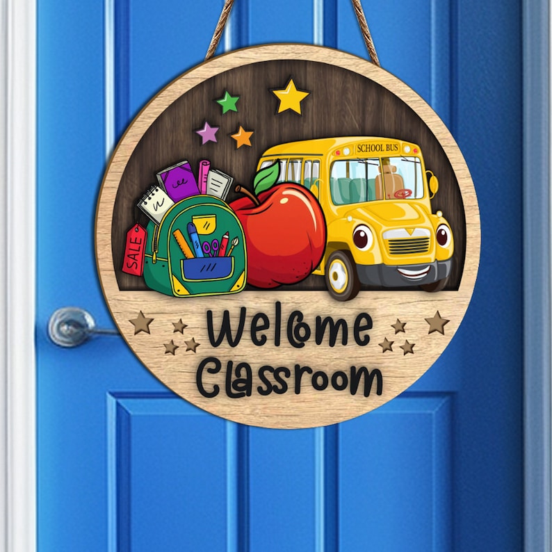 Welcome Classroom Door Hanger, Teacher Door Hanger, Back to School ...