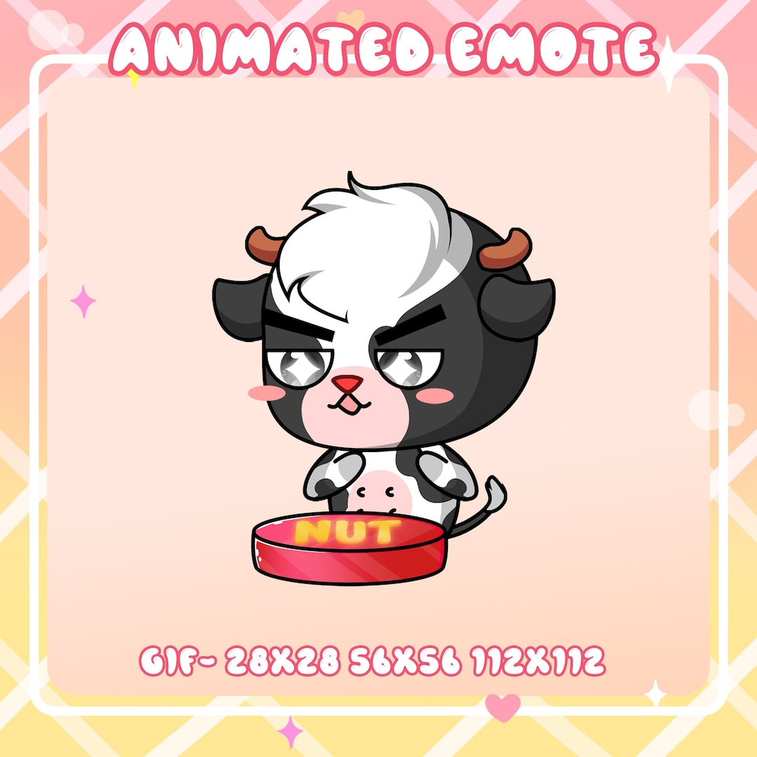Cute Nut Dairy Cow Animated Twitch Emote, Animated Nut Dairy Cow Twitch ...