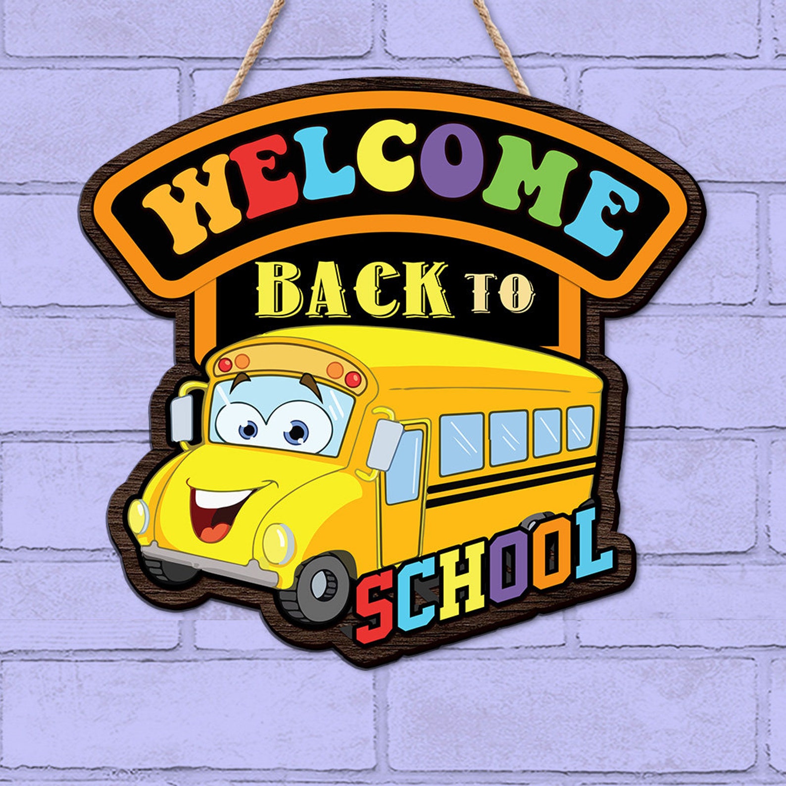 Welcome Back to School Door Hanger, 1st Day of School Sign, First Day ...