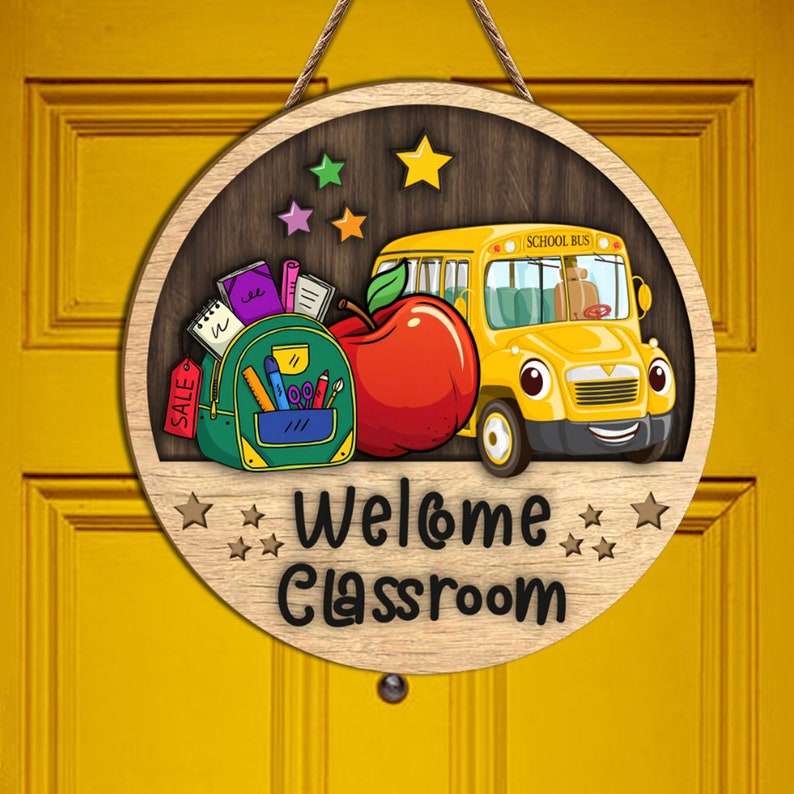 Welcome Classroom Door Hanger, Teacher Door Hanger, Back to School ...