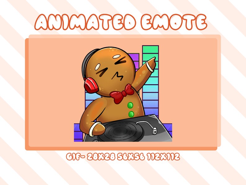 DJ Gingerbread Cookies Animated Twitch Emote, Christmas Music Cookies ...