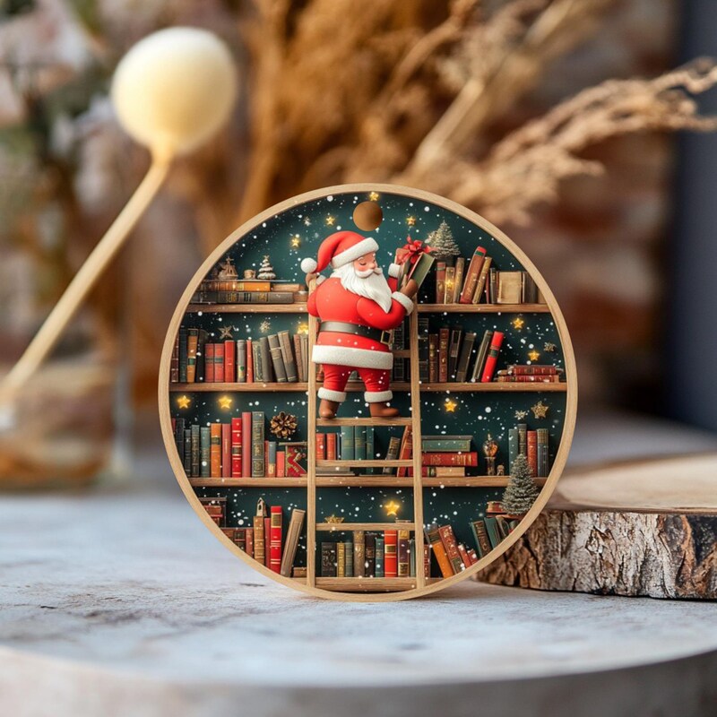 Library Ornament - Etsy
