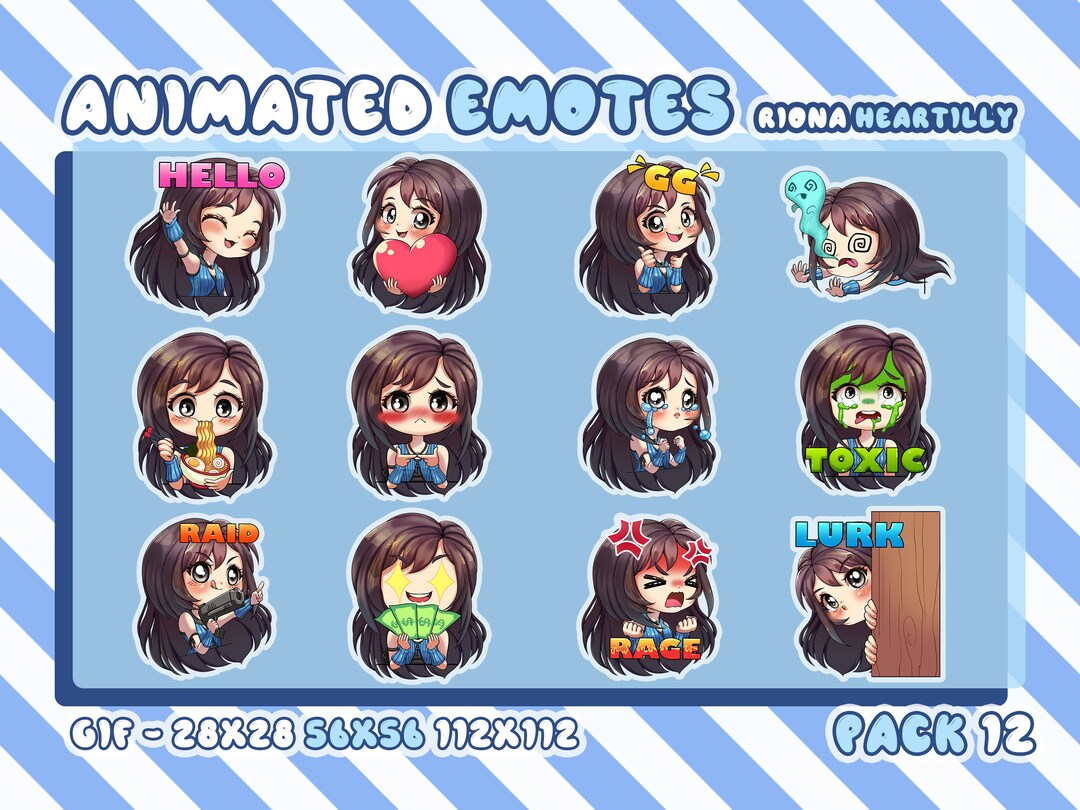 12x Rinoa Heartilly Final Fantasy XVIII Twitch Static Emotes Pack ...