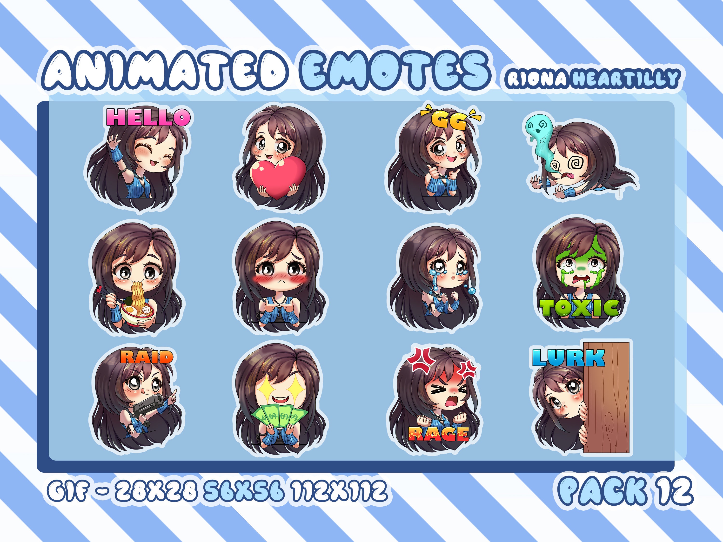 12x Rinoa Heartilly Final Fantasy XVIII Twitch Static Emotes Pack ...