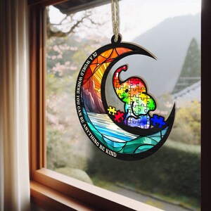 Be Kind Autism Elephant Window Hangings,special Education Gift,autism ...