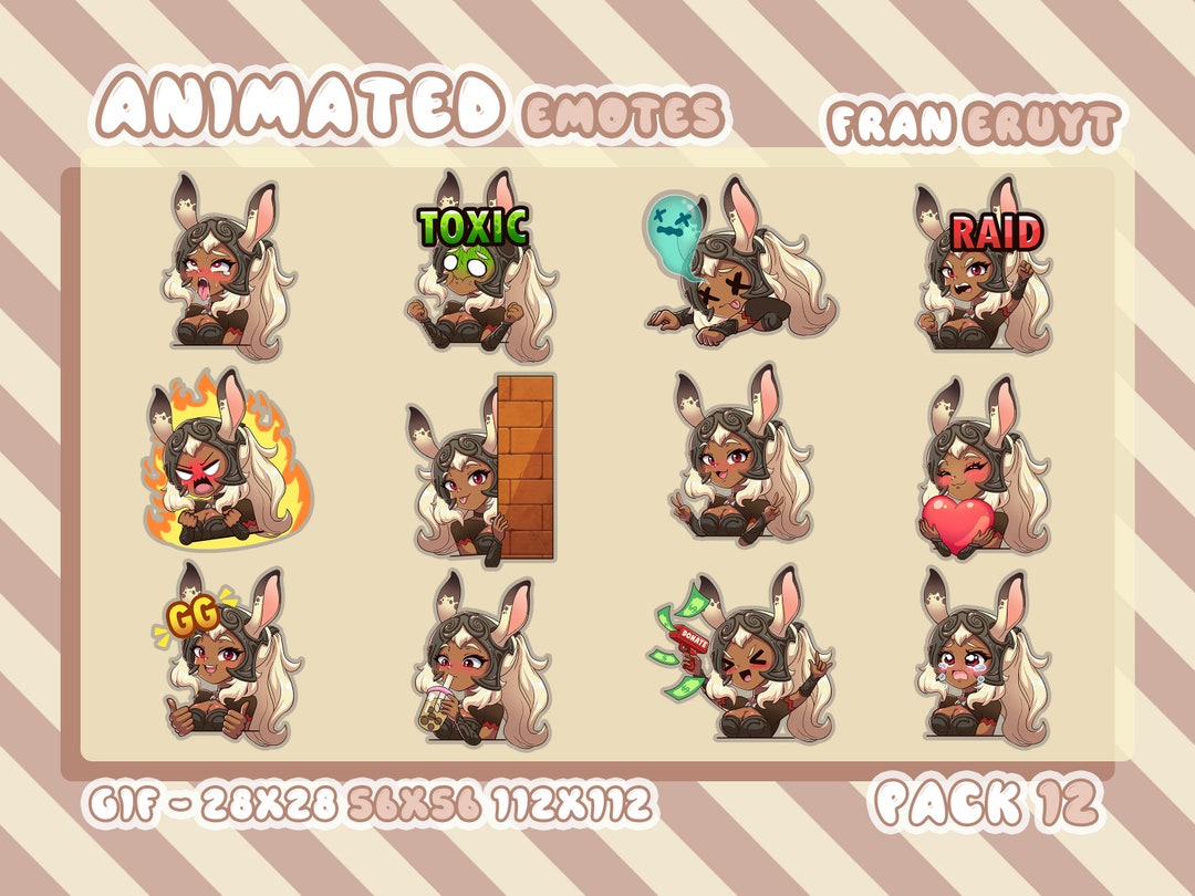 12x Fran Eruyt Final Fantasy XIV Twitch Static Emotes Pack, Twitch Fran ...