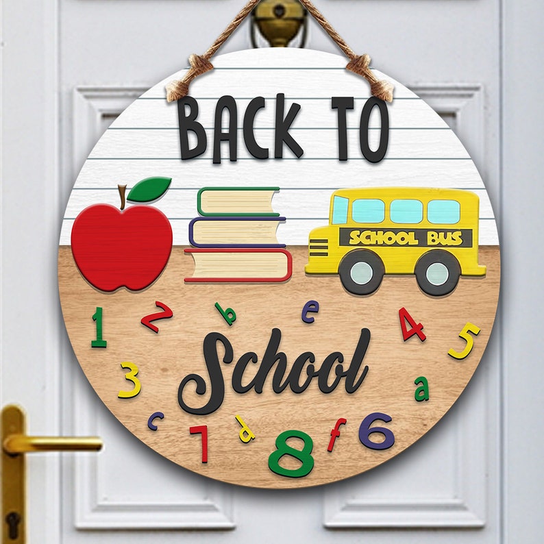 Welcome Back to School Door Hanger, 1st Day of School Sign, First Day ...