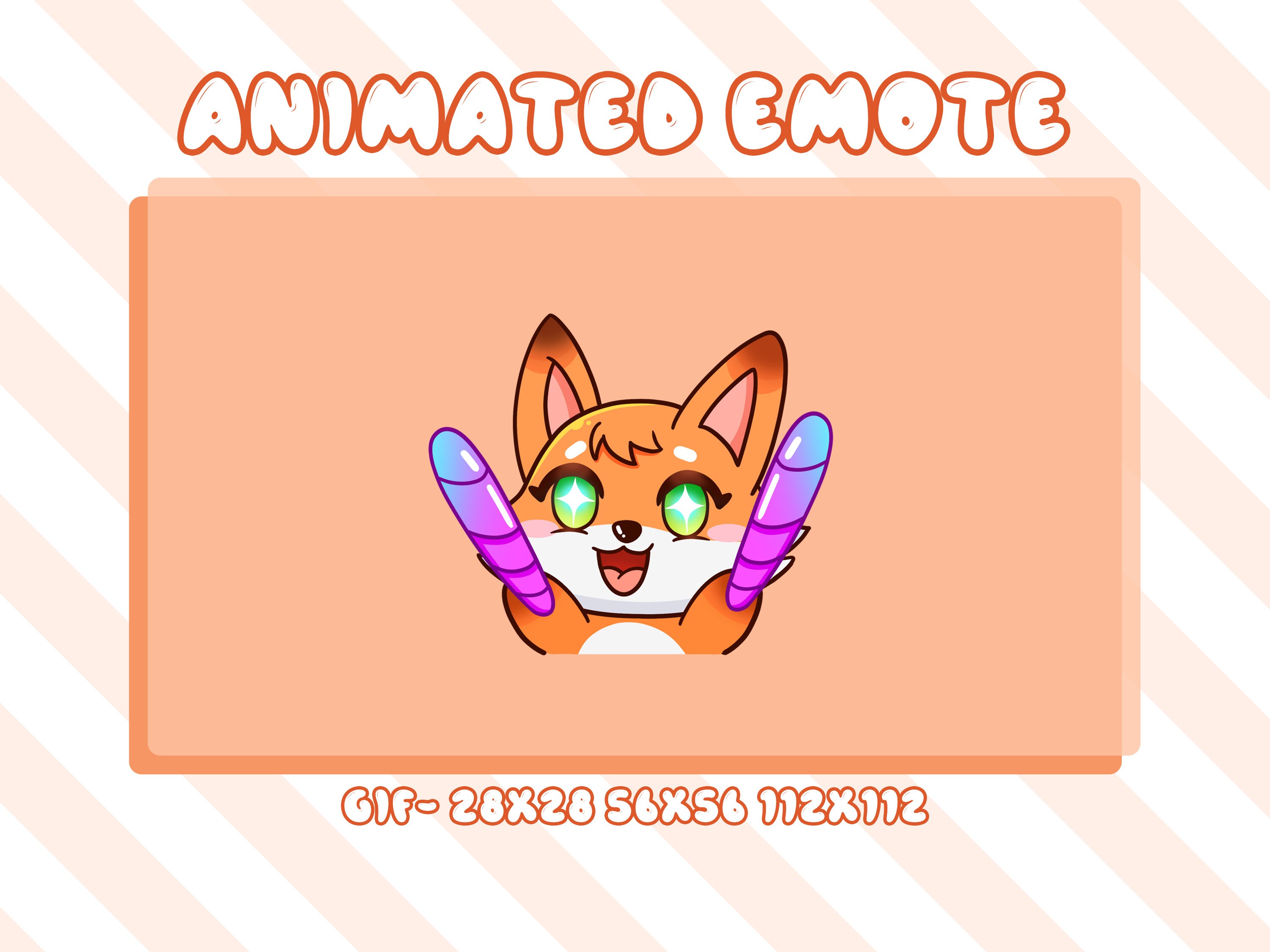 Glow Stick Fox Animated Emote, Animated Glow Stick Fox Twitch Discord ...