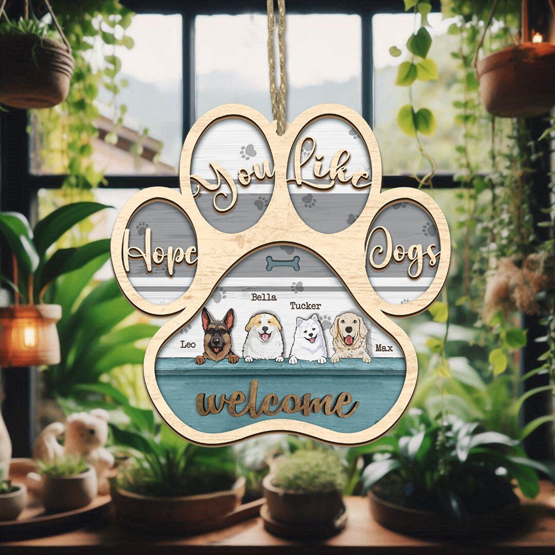 Personalized Dog Paw Window Hanging: Custom Pet Decor - Etsy