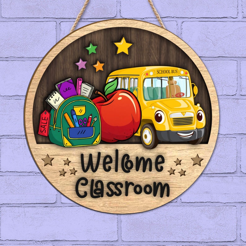 Welcome Classroom Door Hanger, Teacher Door Hanger, Back to School ...