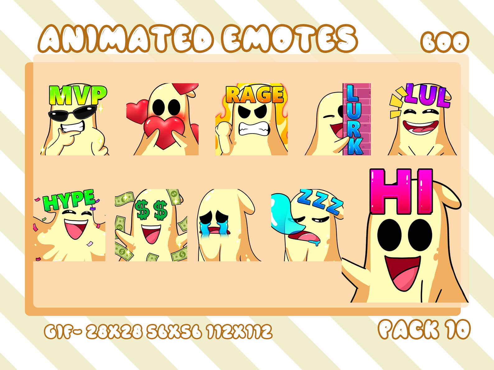 Animated Boo Twitch Emotes Pack 10 Boo Animated Twitch Emotes - Etsy