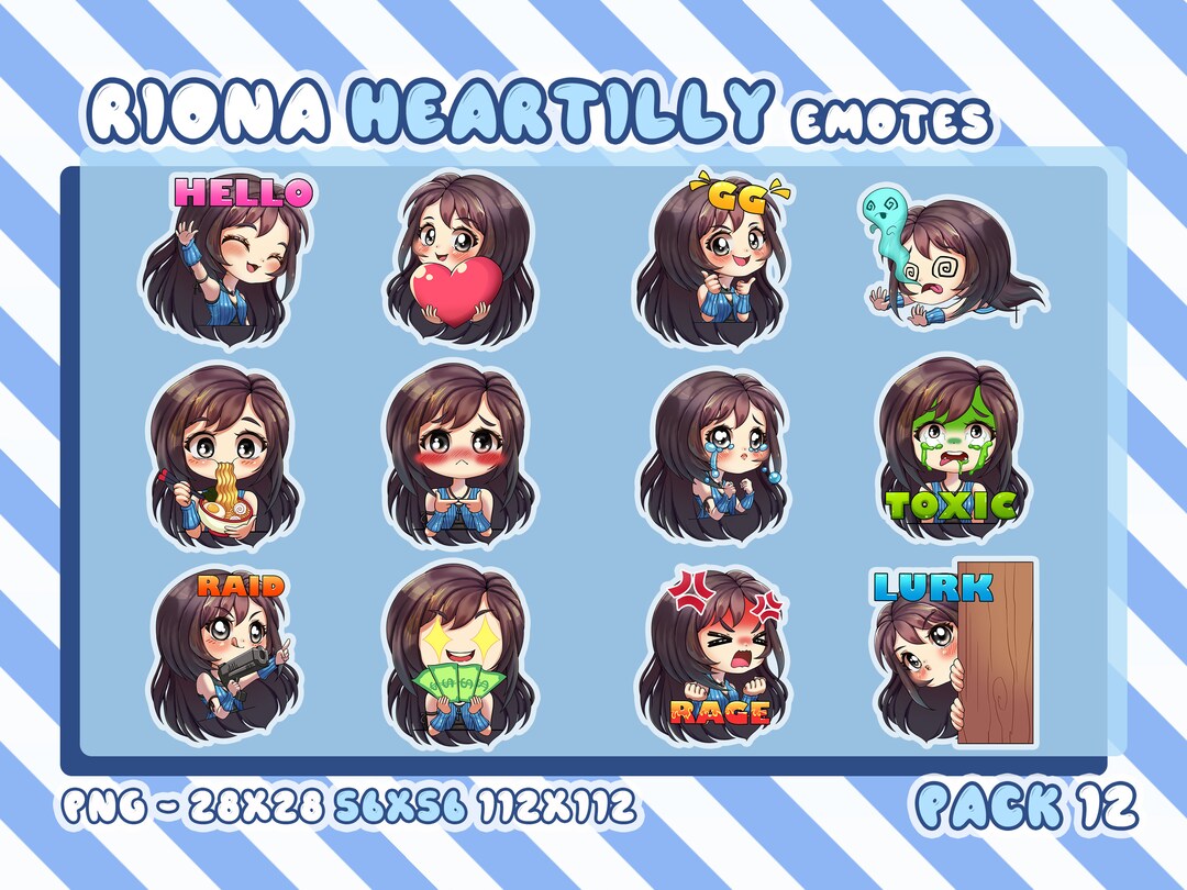 12x Rinoa Heartilly Final Fantasy VIII Twitch Static Emotes Pack ...