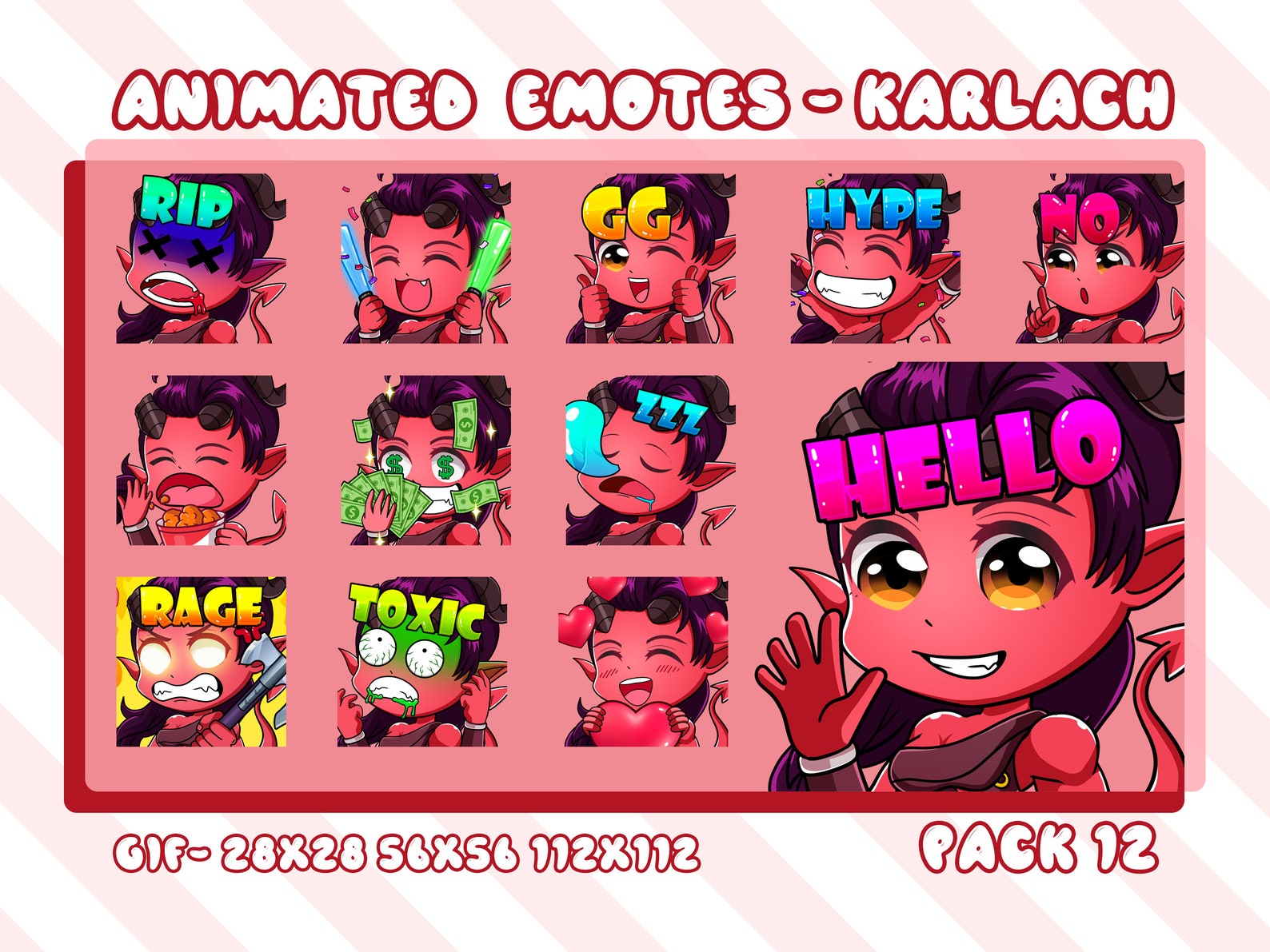 12x Karlach Baldur's Gate 3 Twitch Animated Emotes Pack, Twitch Karlach ...