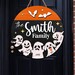 Personalized Halloween Front Door Decor, Last Name Door Hanger, Family ...
