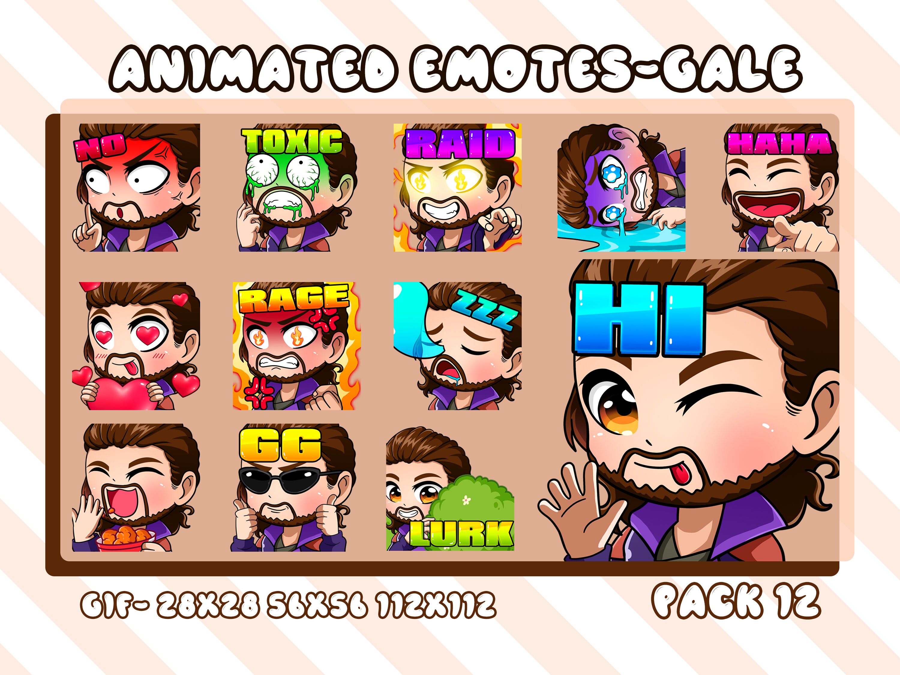 12x Gale Baldur's Gate 3 Twitch Animated Emotes Pack, Twitch Gale ...