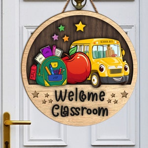 Welcome Classroom Door Hanger, Teacher Door Hanger, Back to School ...