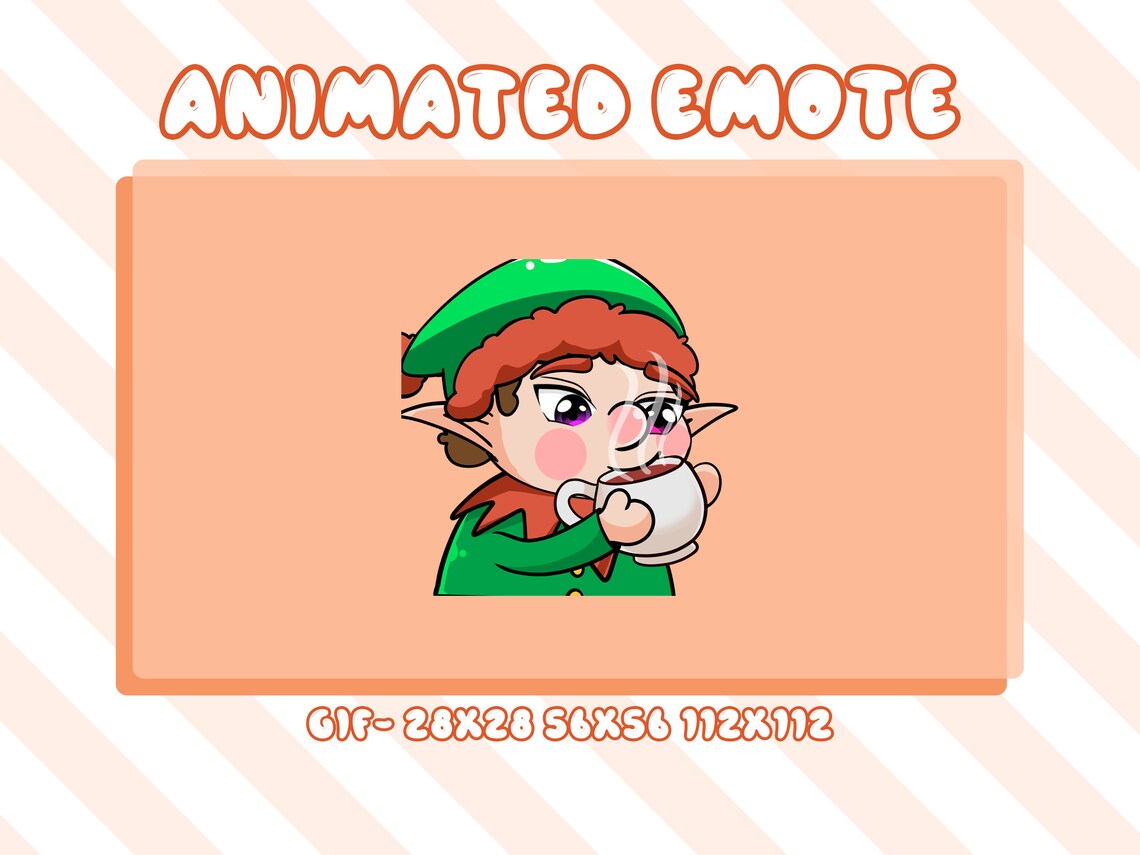 Drinking Elf Animated Emote for Christmas Xmas Elf Animated - Etsy