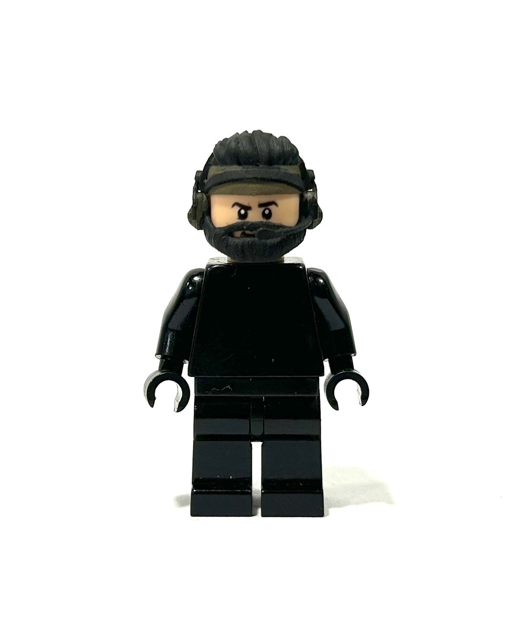 Brickraidz Hair/beard With Peltor Painted for Minifigures Modern Combat ...