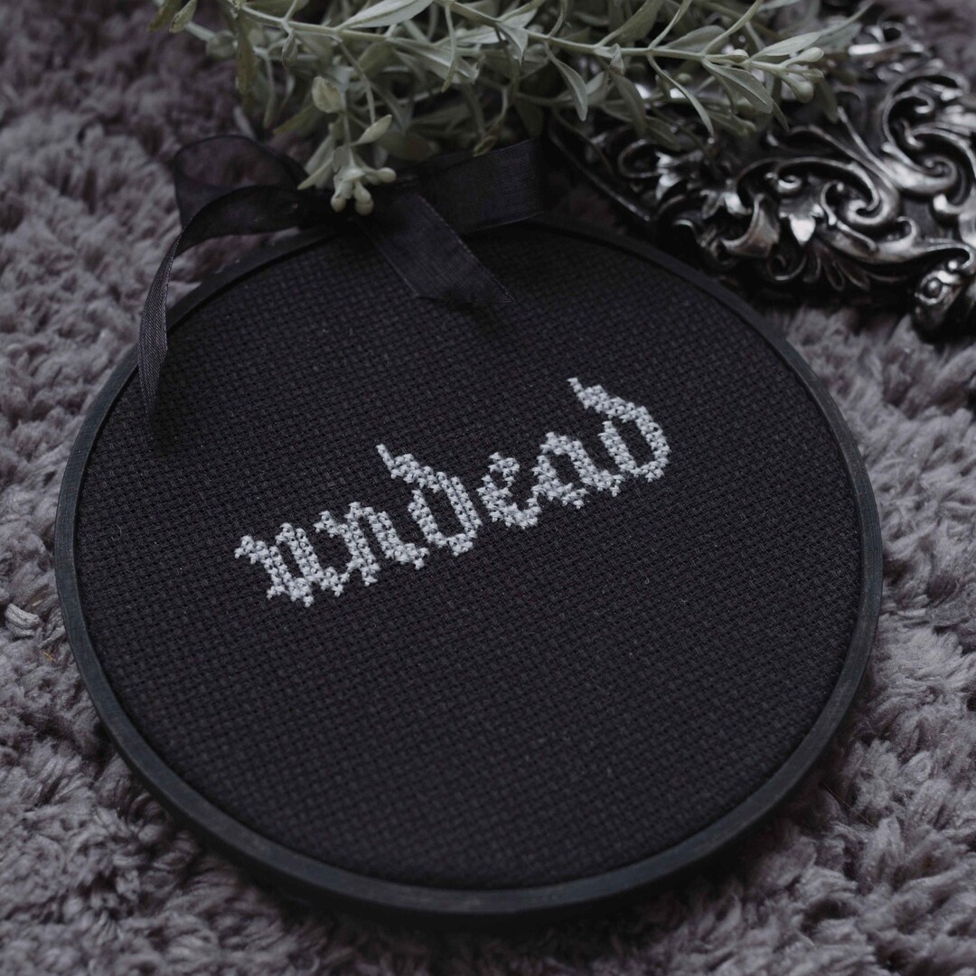 Undead Finished Cross Stitch Sign Gothic Home Decor Witch Gallery Wall ...