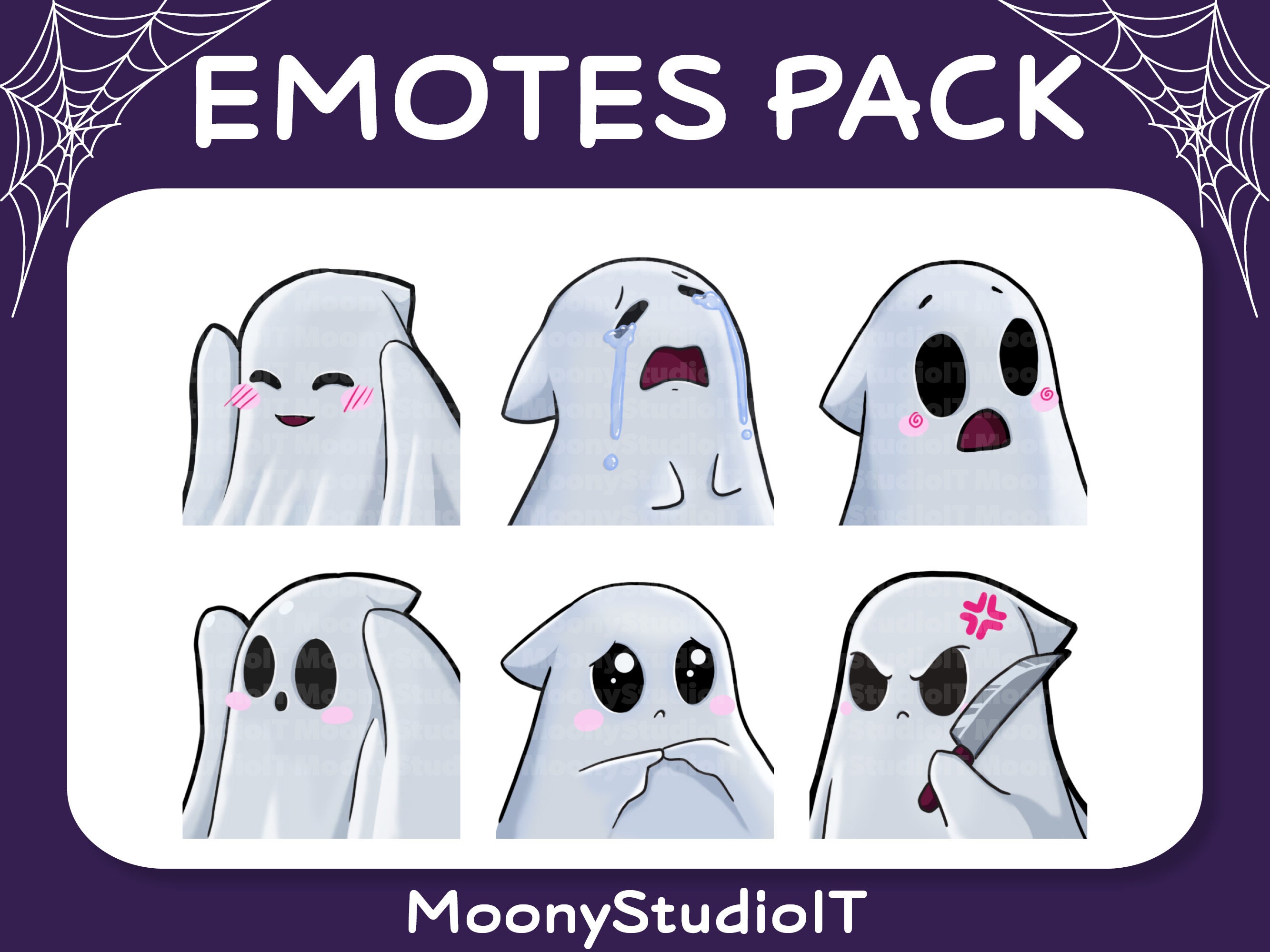 Ghost Emote Cute // Emote Discord Vtuber for Stream and Tiktok - Etsy