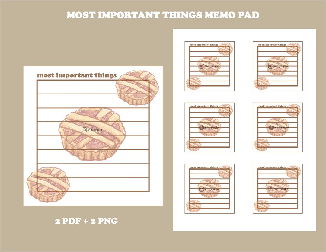 Most Important Things Memo Pad - Etsy