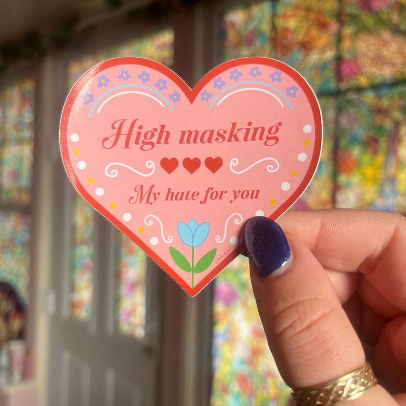 High Masking Heart Vinyl Sticker - Etsy