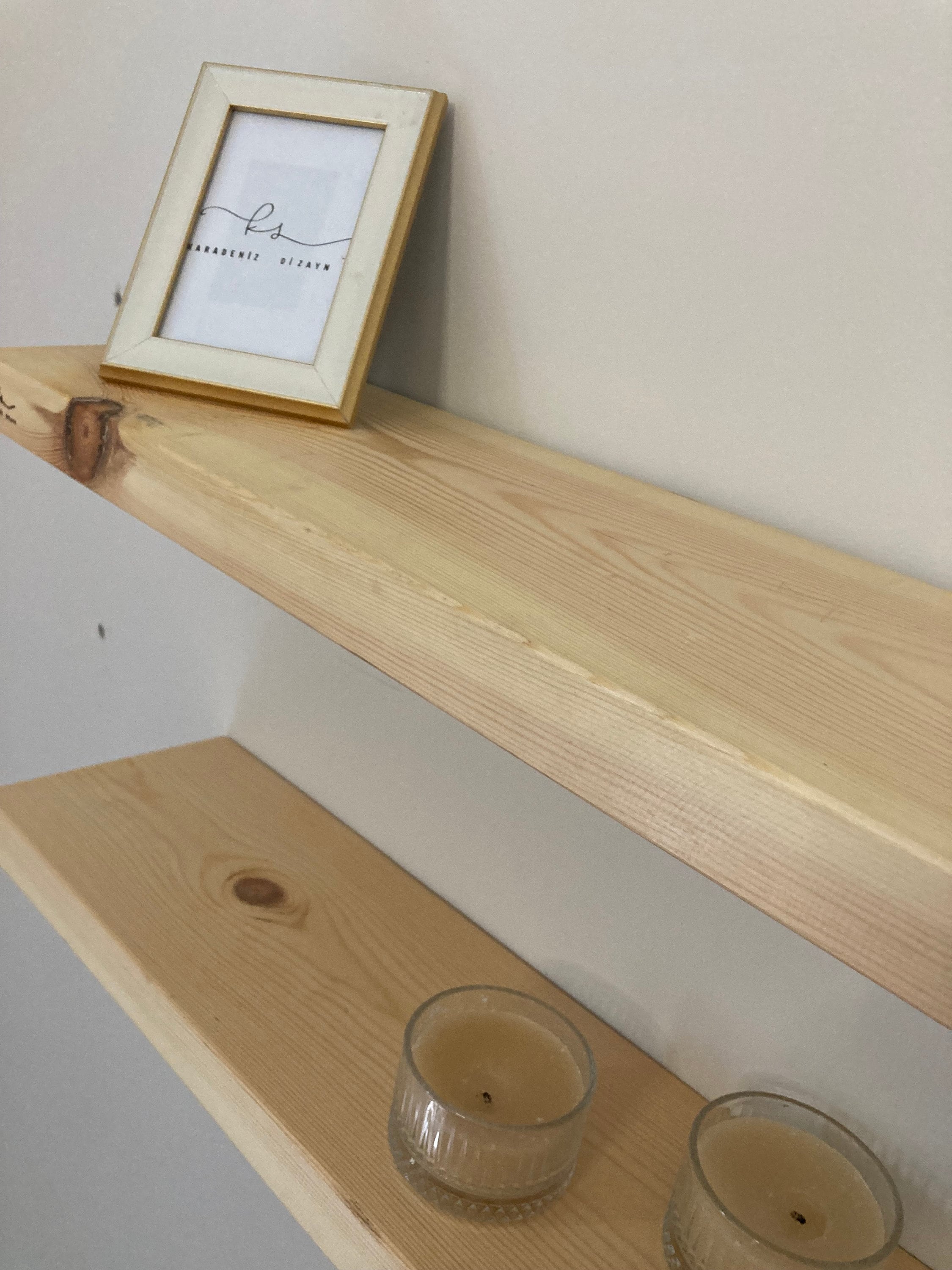 Natural Wood Floating Shelves, Custom Size Floating Shelves With Hidden ...