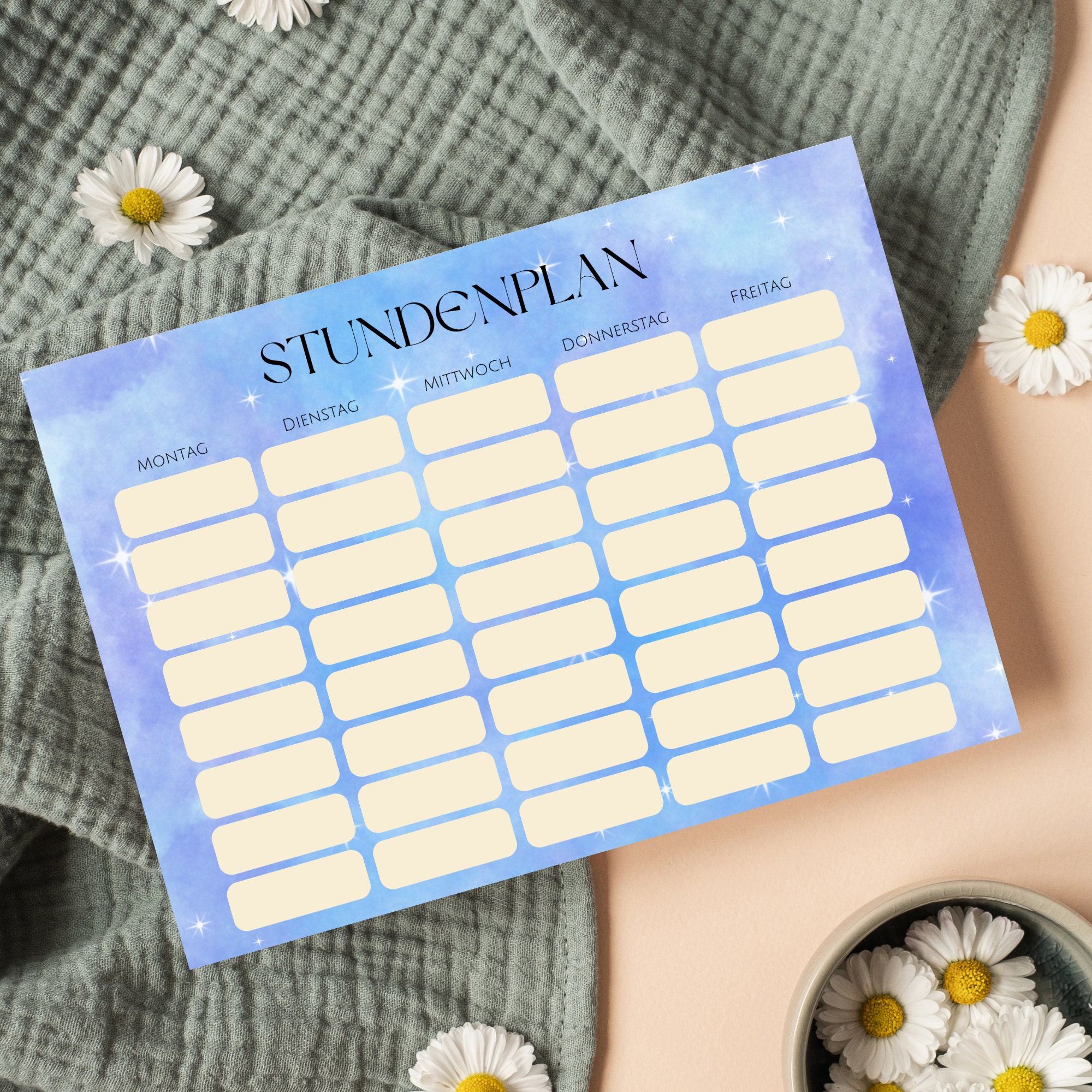 Timetable for Printing, Timetable Download, Timetable DIN A4, Timetable ...