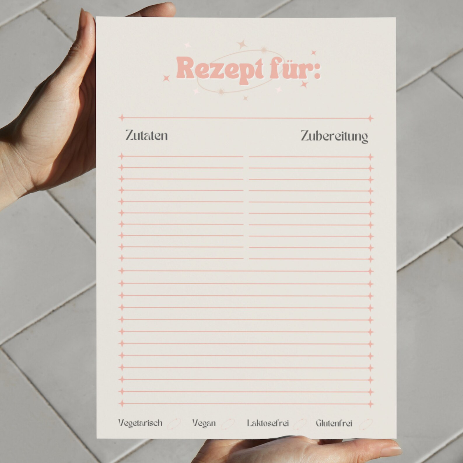 Recipe Template For Printing Recipe Din A4 For Printing Digital