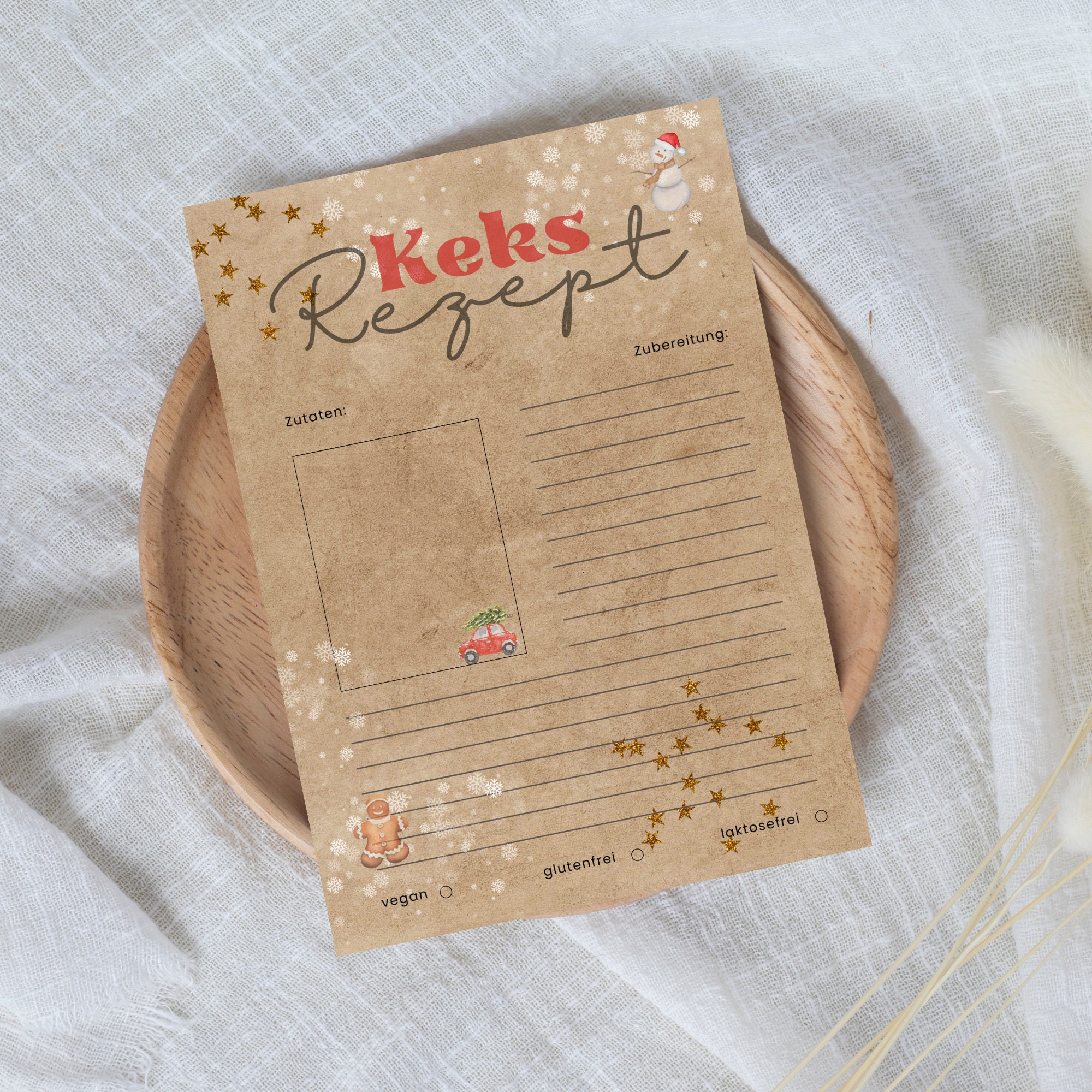 Biscuit Recipe Template for Printing, Recipe DIN A4 for Printing ...