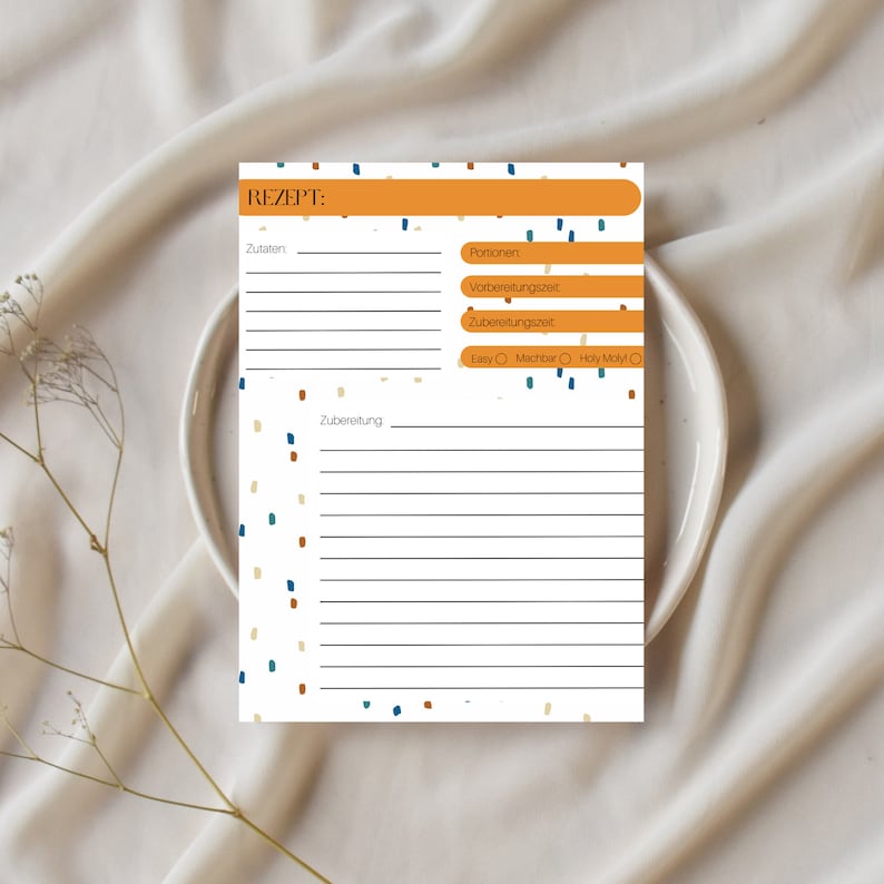 Recipe Template For Printing Recipe Din A4 For Printing Digital