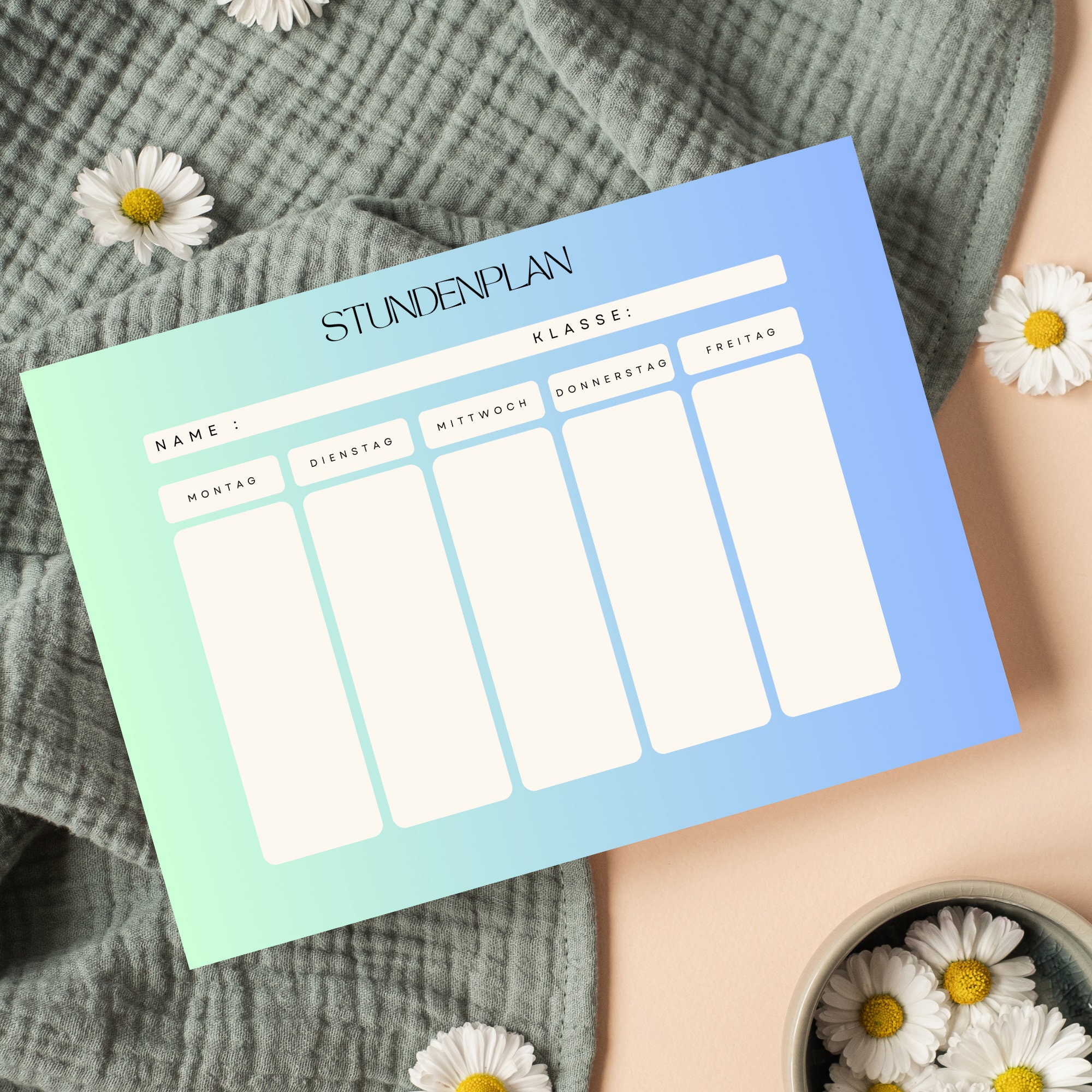 Timetable for Printing, Timetable Download, Timetable DIN A4, Timetable ...