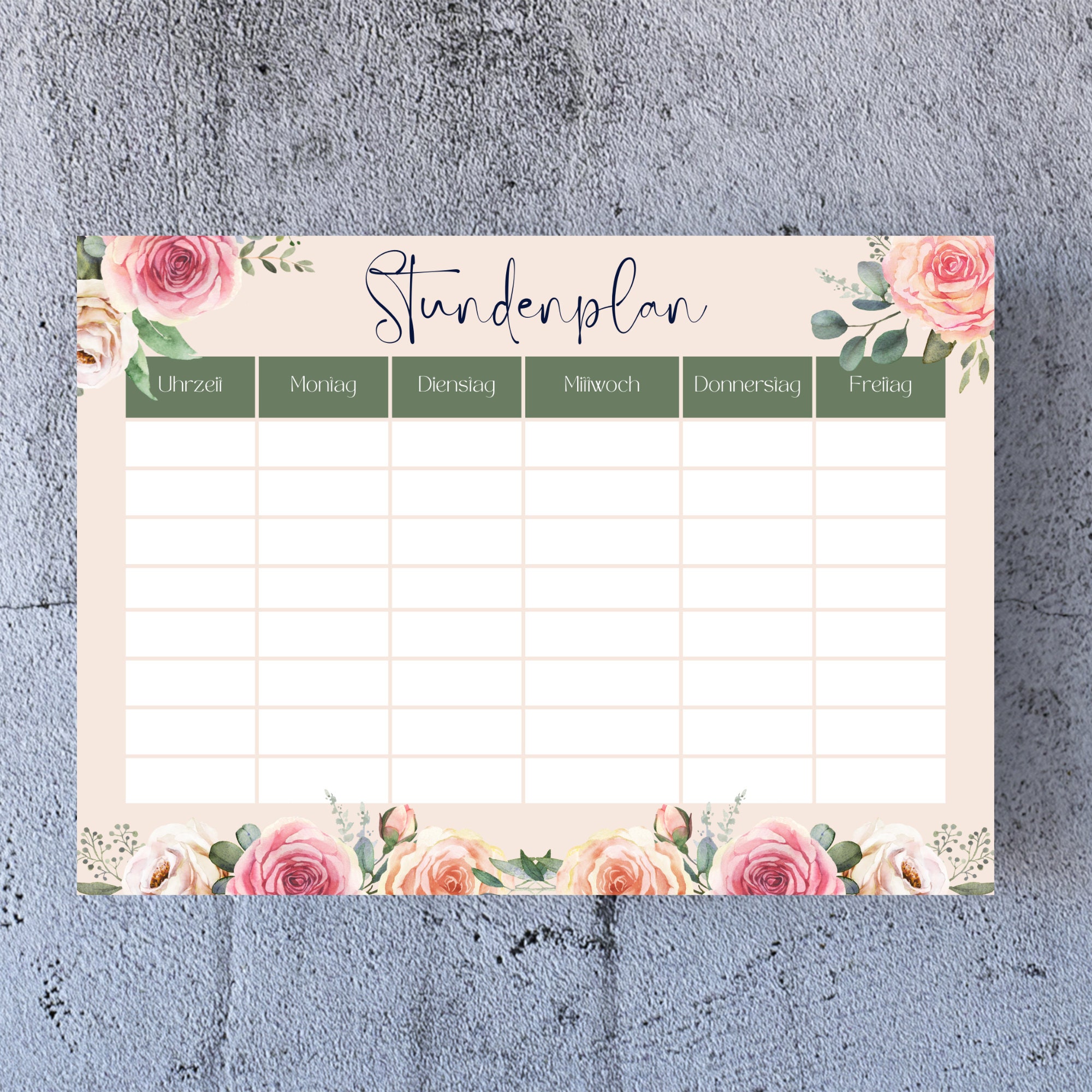 Stundenplan zum Ausdrucken, Stundenplan Download, Stundenplan DIN A4 ...