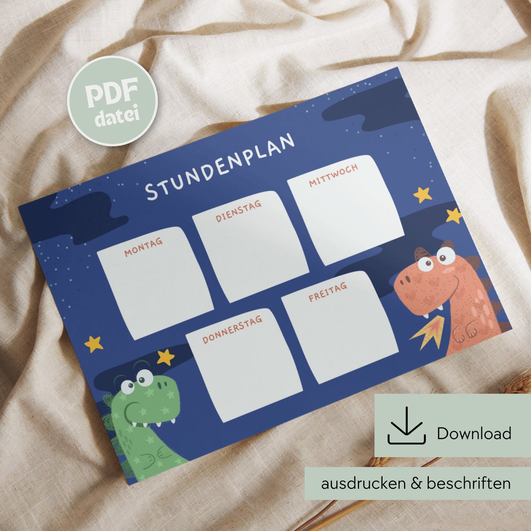 Timetable to Print, Timetable Download, Timetable DIN A4, Timetable PDF ...