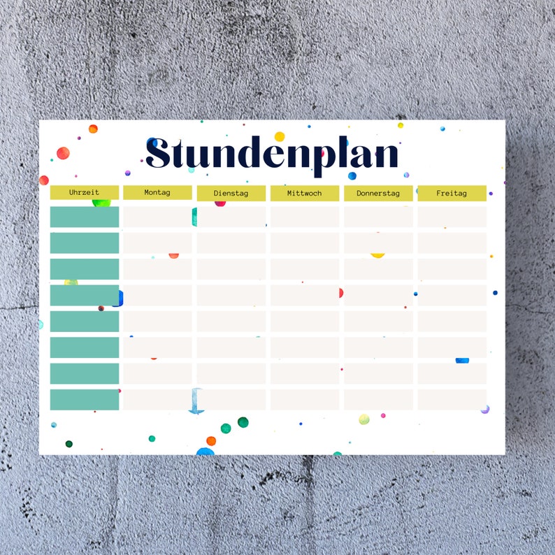 Timetable to Print, Timetable Download, Timetable DIN A4, Timetable PDF ...