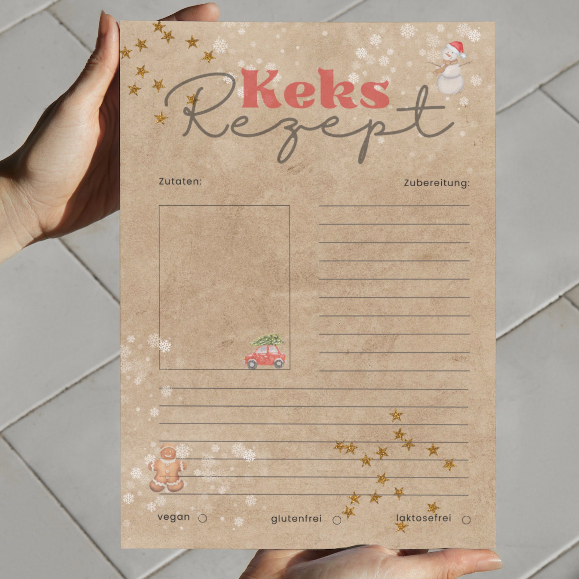 Biscuit Recipe Template for Printing, Recipe DIN A4 for Printing ...