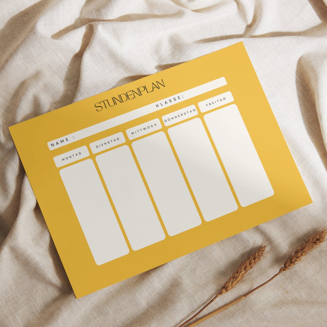 Timetable for Printing Timetable Download Timetable DIN A4 - Etsy UK