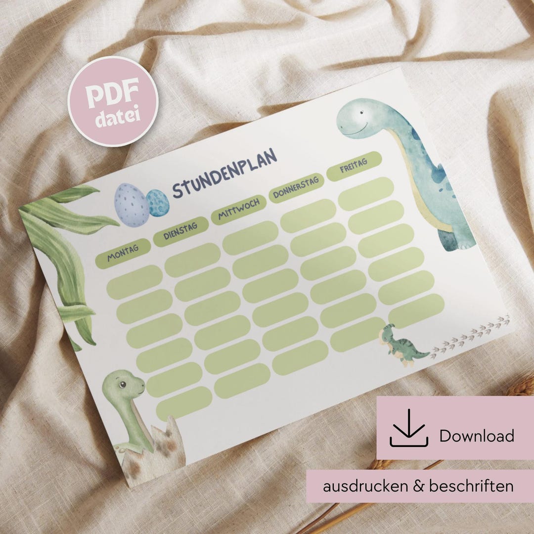 Timetable to Print, Timetable Download, Timetable DIN A4, Timetable PDF ...