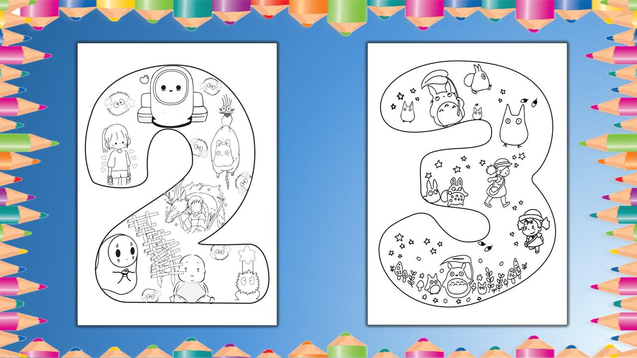 Anime Themed Numbers 1 to 5 Colouring Pages Children & Adults Printable ...