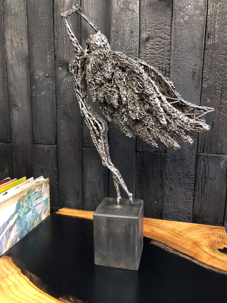 Handcrafted Metal Angel Sculpture - Feminine Inspired Art, Home ...